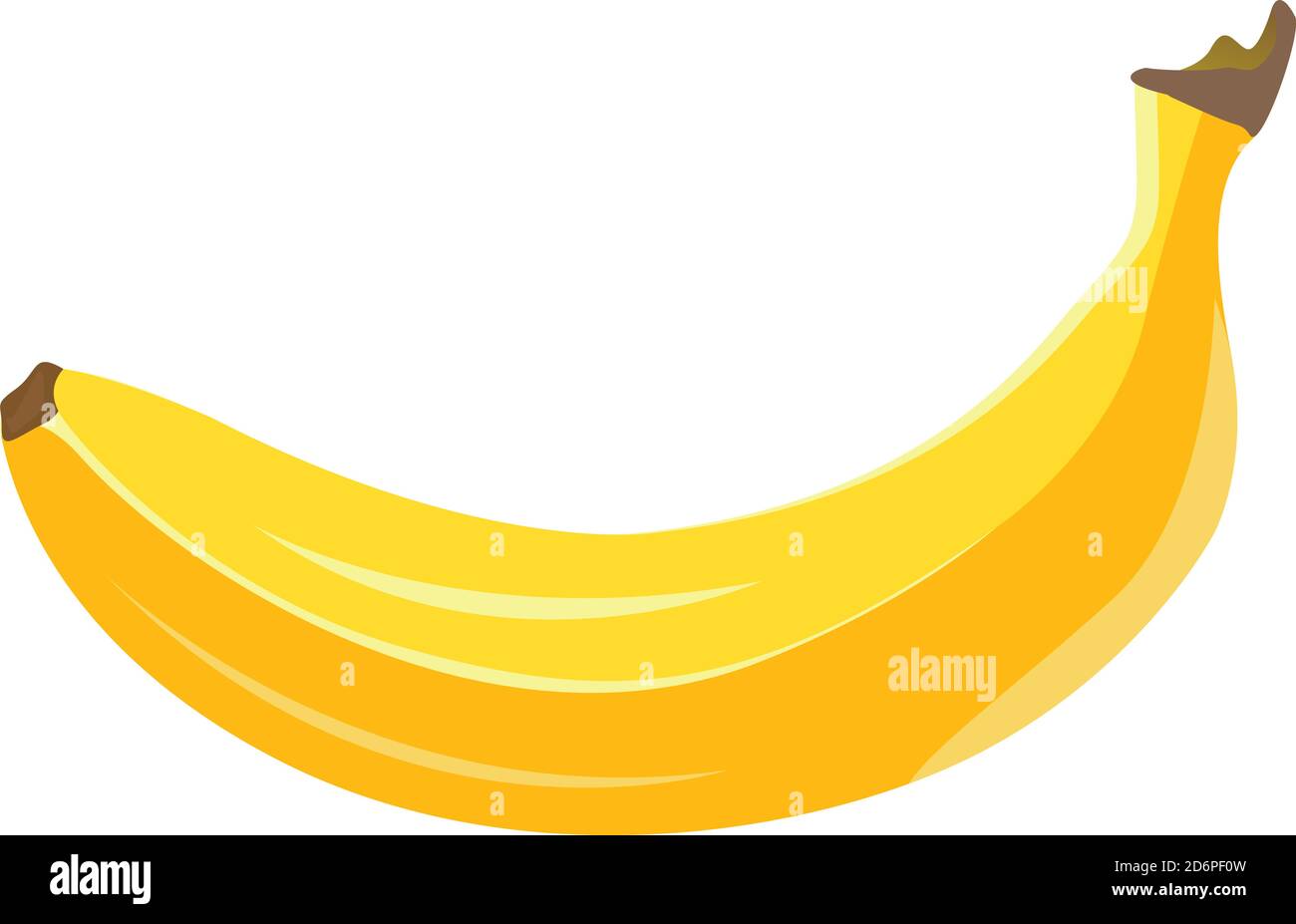 Yellow banana, illustration, vector on white background Stock Vector ...