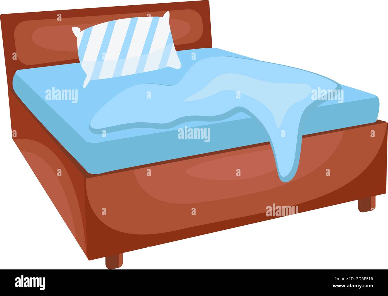 Wooden bed, illustration, vector on white background Stock Vector Image ...