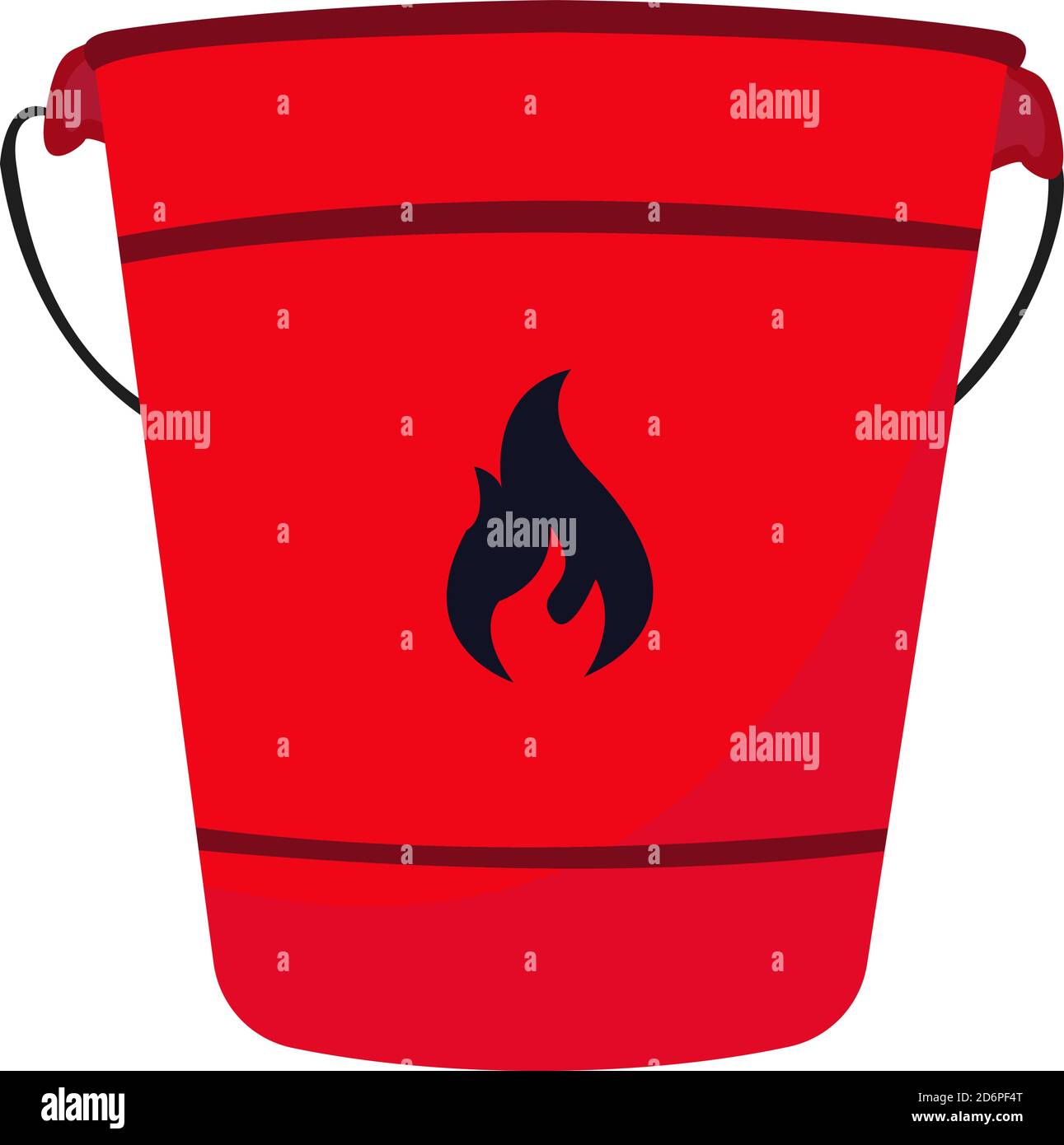 Fire bucket, illustration, vector on white background Stock Vector ...
