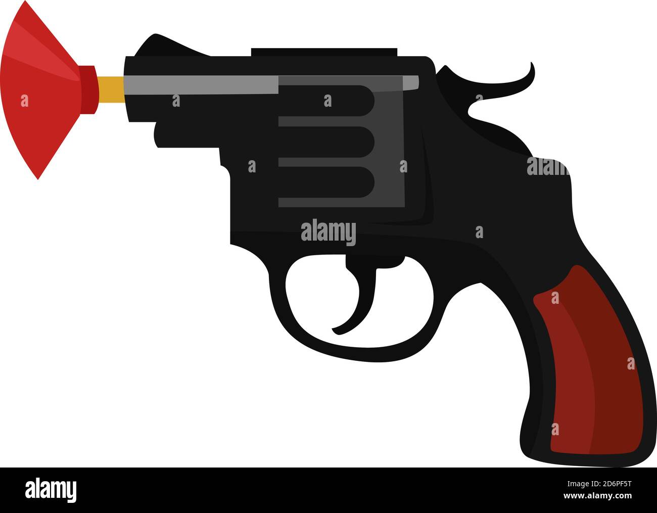 Toy pistol, illustration, vector on white background Stock Vector Image ...