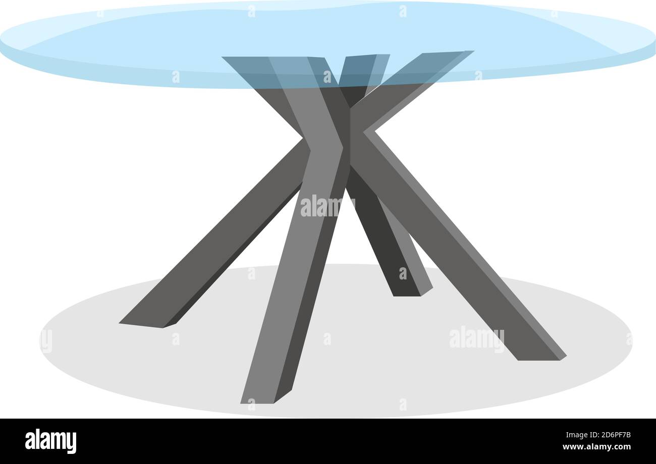 Glass table, illustration, vector on white background Stock Vector ...