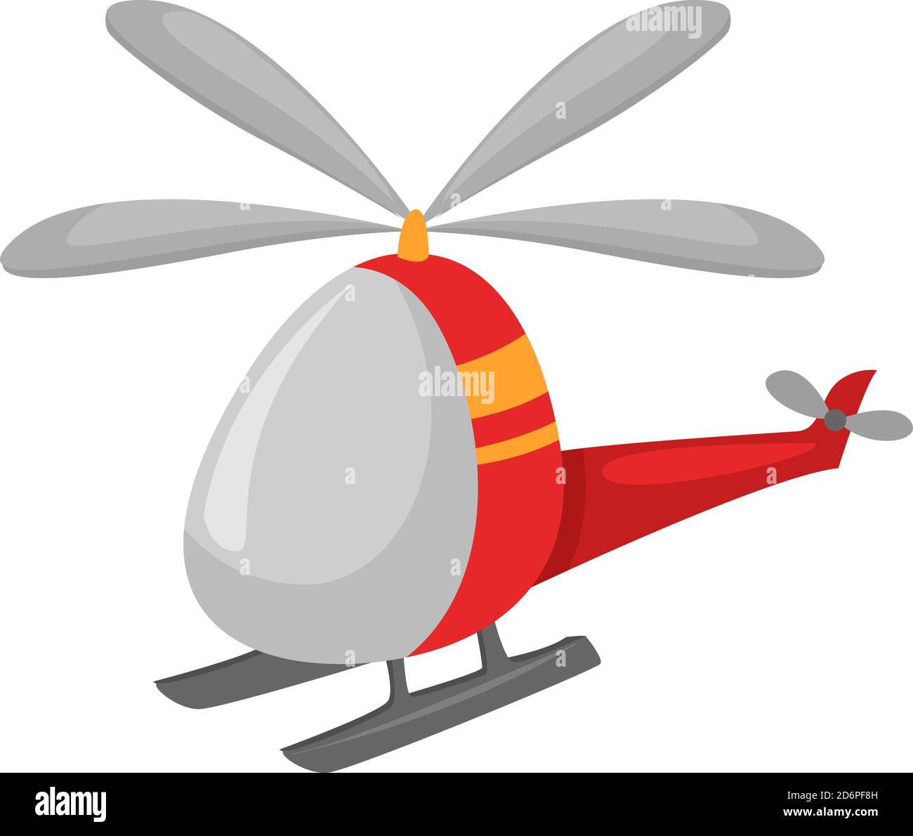 Red helicopter, illustration, vector on white background Stock Vector ...