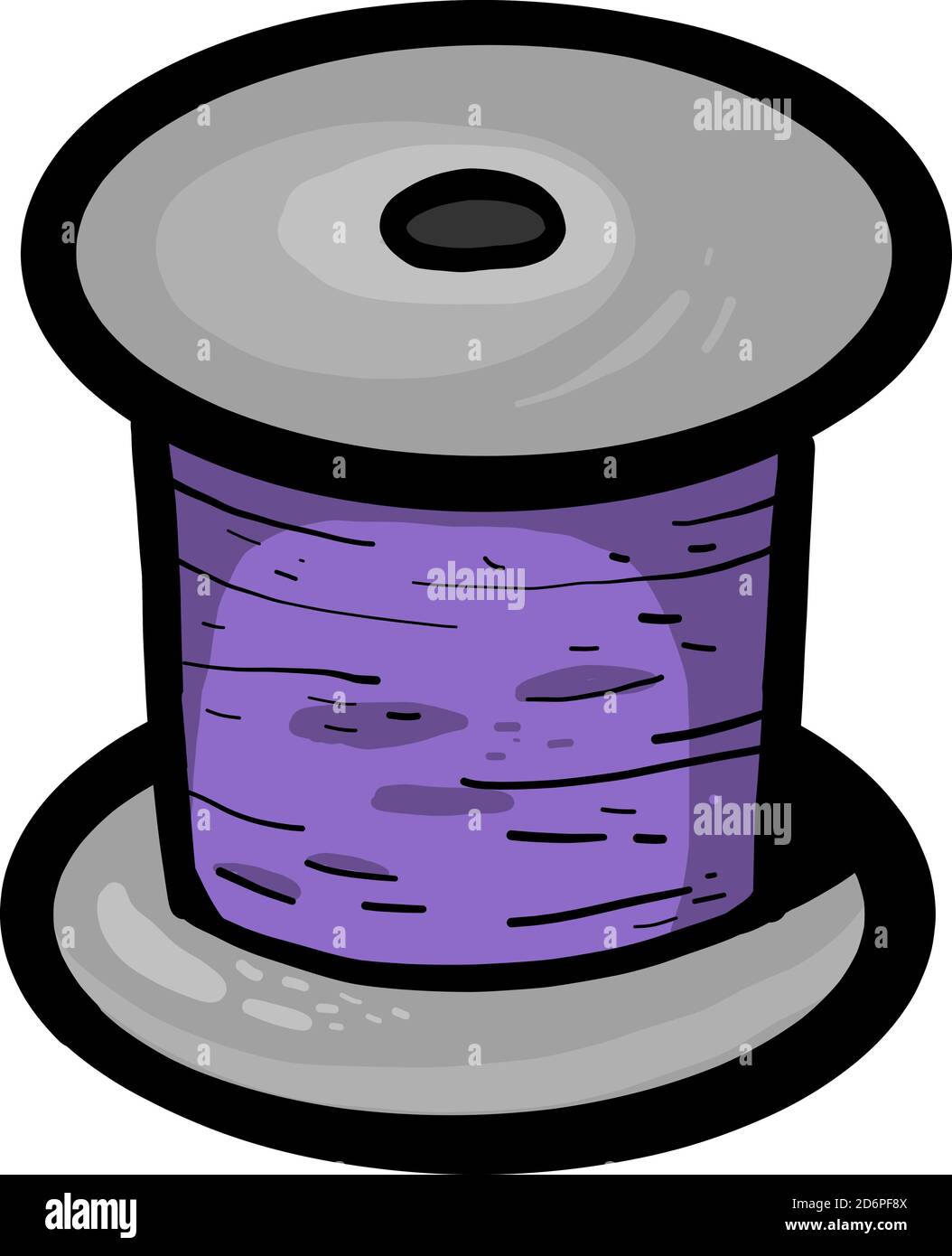Purple thread, illustration, vector on white background Stock Vector ...