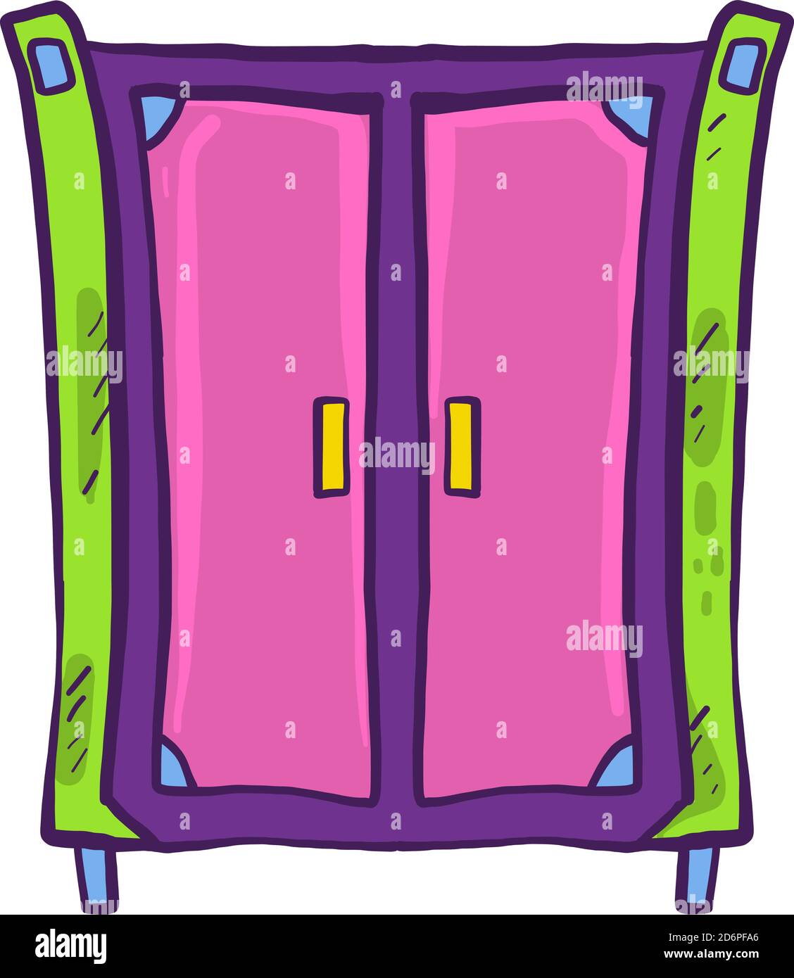 Colorful wardrobe, illustration, vector on white background Stock ...