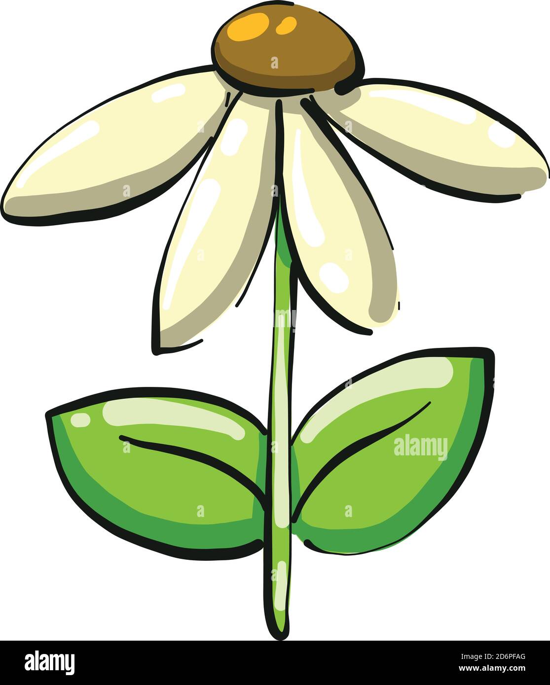 White small flower, illustration, vector on white background Stock ...