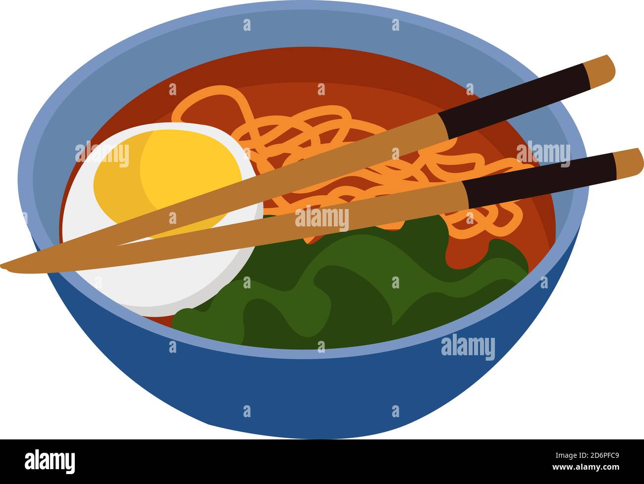 Udon dish, illustration, vector on white background Stock Vector Image ...