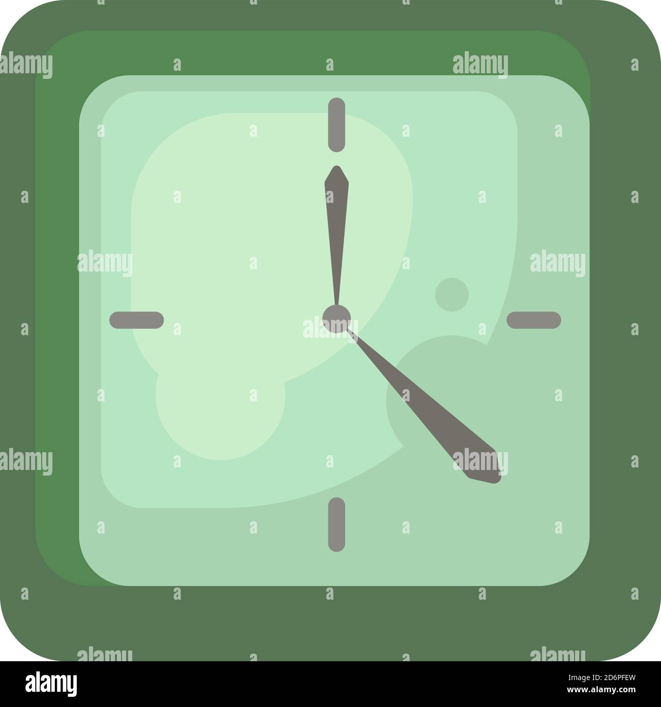 Green clock, illustration, vector on white background Stock Vector ...