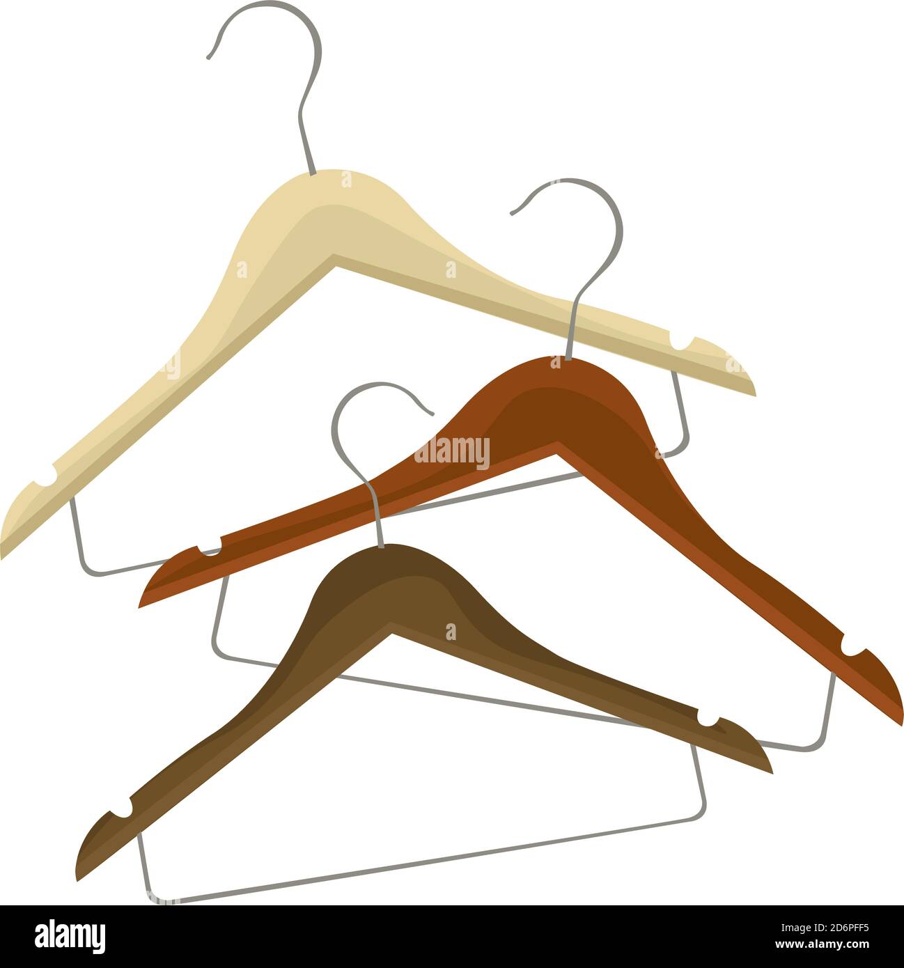 Clothing hangers, illustration, vector on white background Stock Vector ...