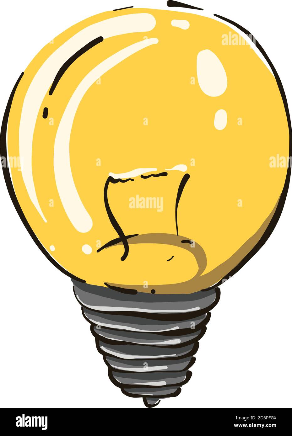 Yellow lightbulb, illustration, vector on white background Stock Vector ...