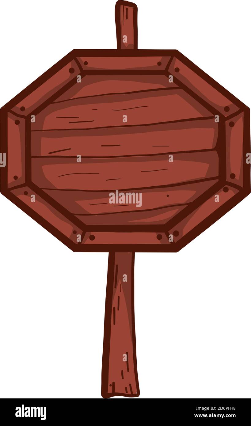 Standing wooden board, illustration, vector on white background Stock ...