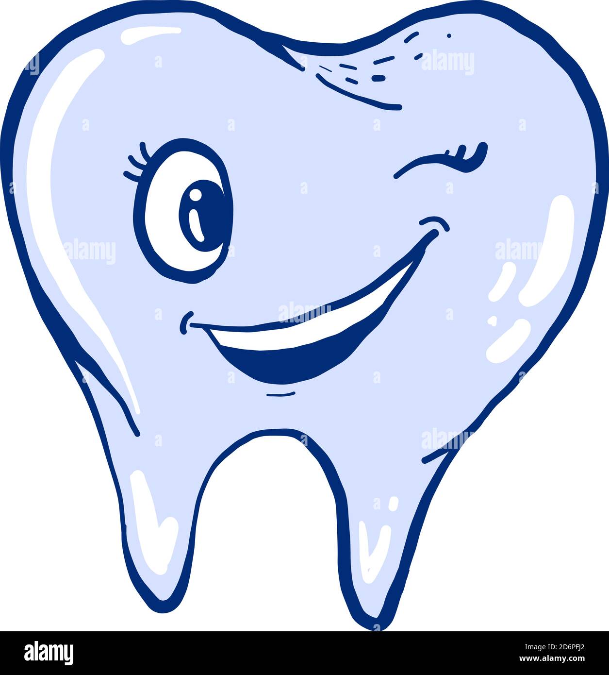 Winking white tooth, illustration, vector on white background Stock ...