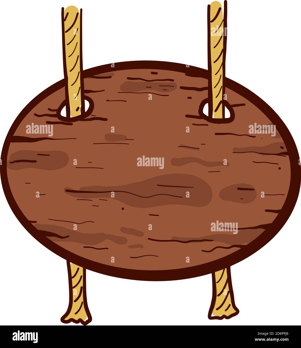 Oval wooden board, illustration, vector on white background Stock ...