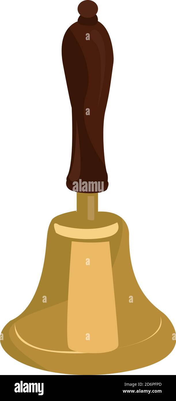 Golden bell, illustration, vector on white background Stock Vector ...