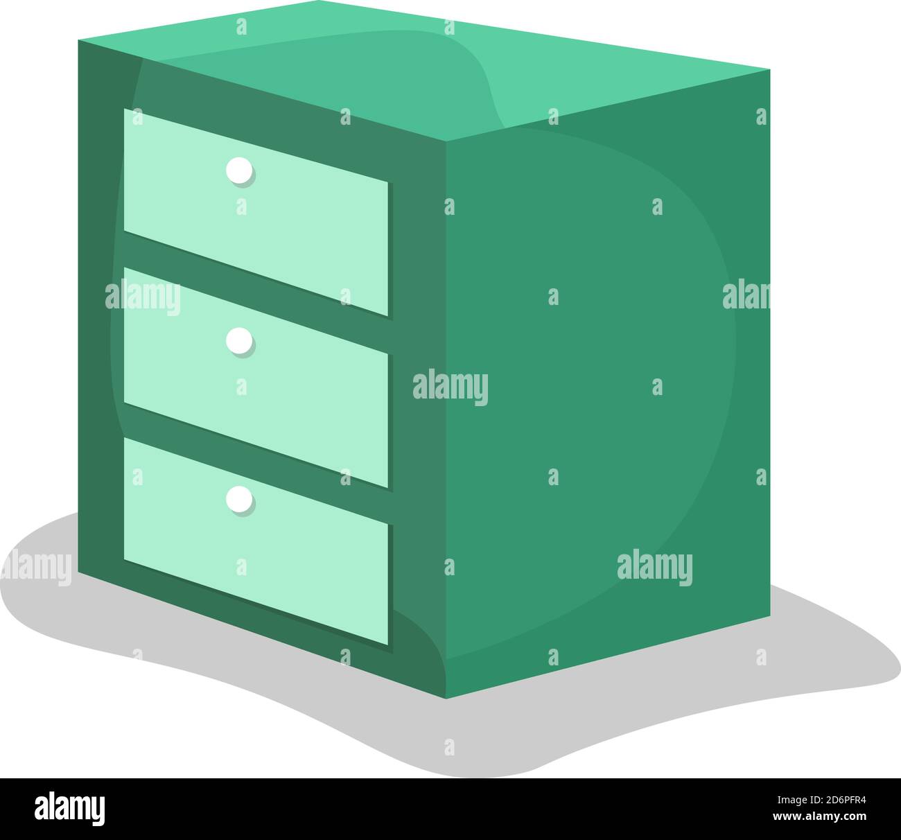 Green night stand, illustration, vector on white background Stock ...