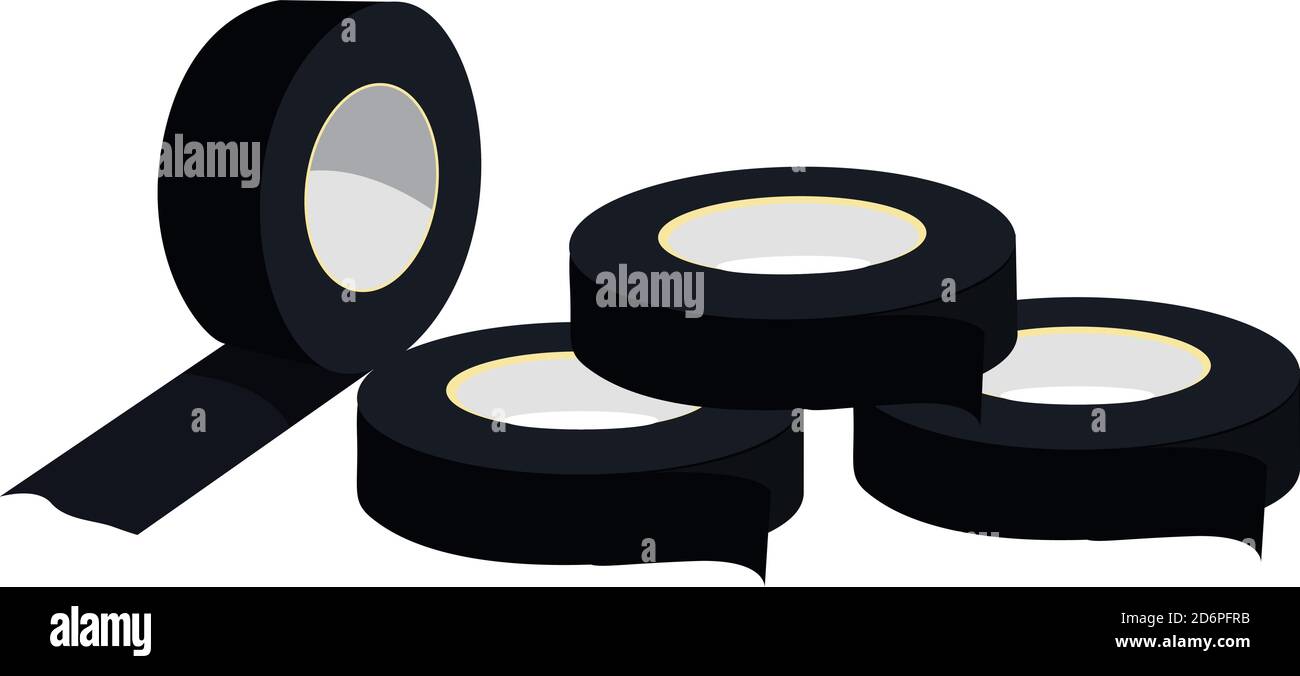 Black tape, illustration, vector on white background Stock Vector Image ...