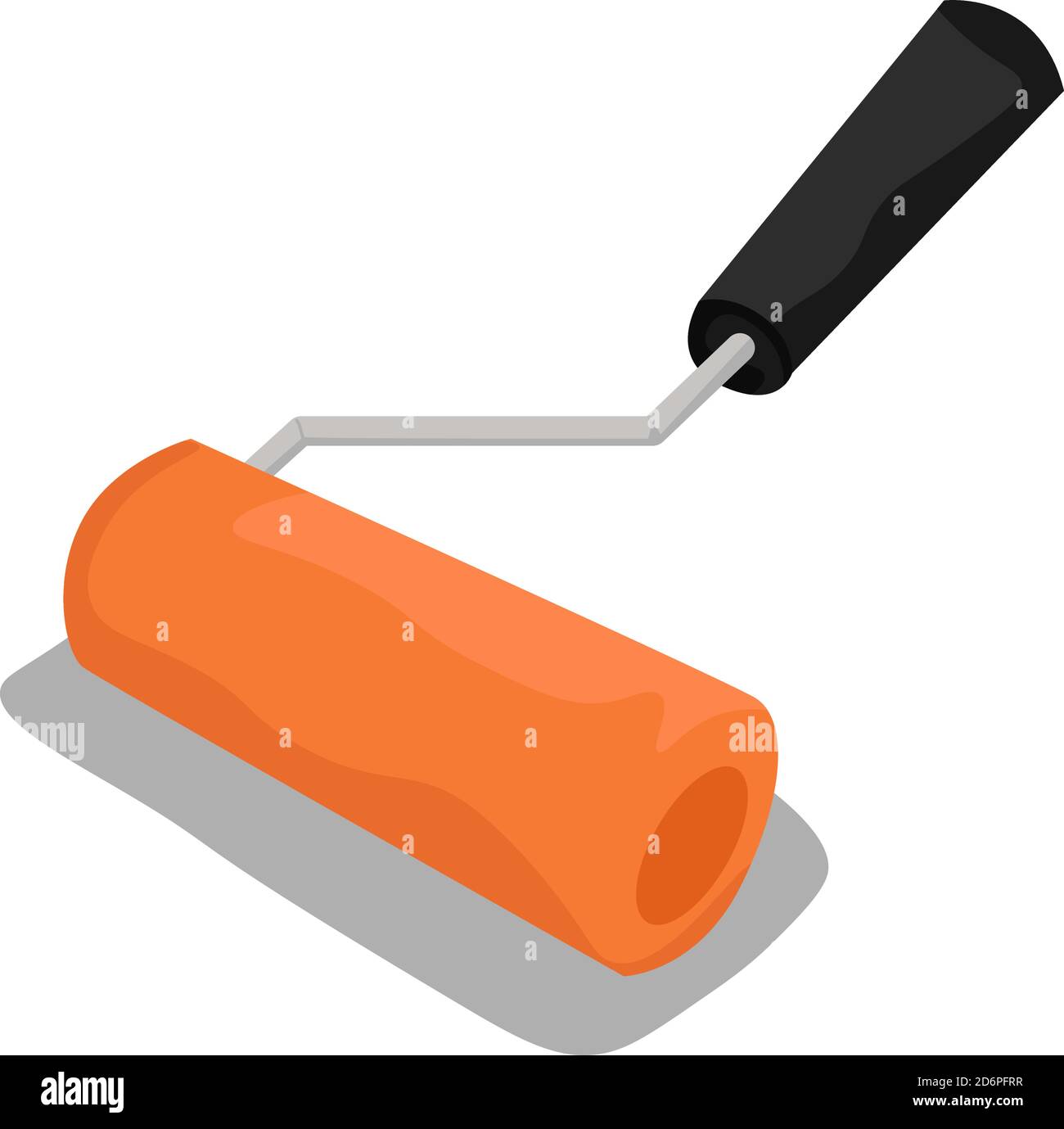 Paint roller, illustration, vector on white background Stock Vector ...