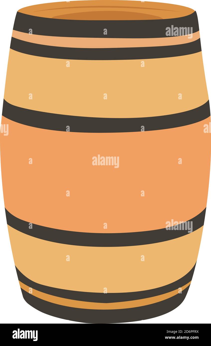 Yellow barrel, illustration, vector on white background Stock Vector ...