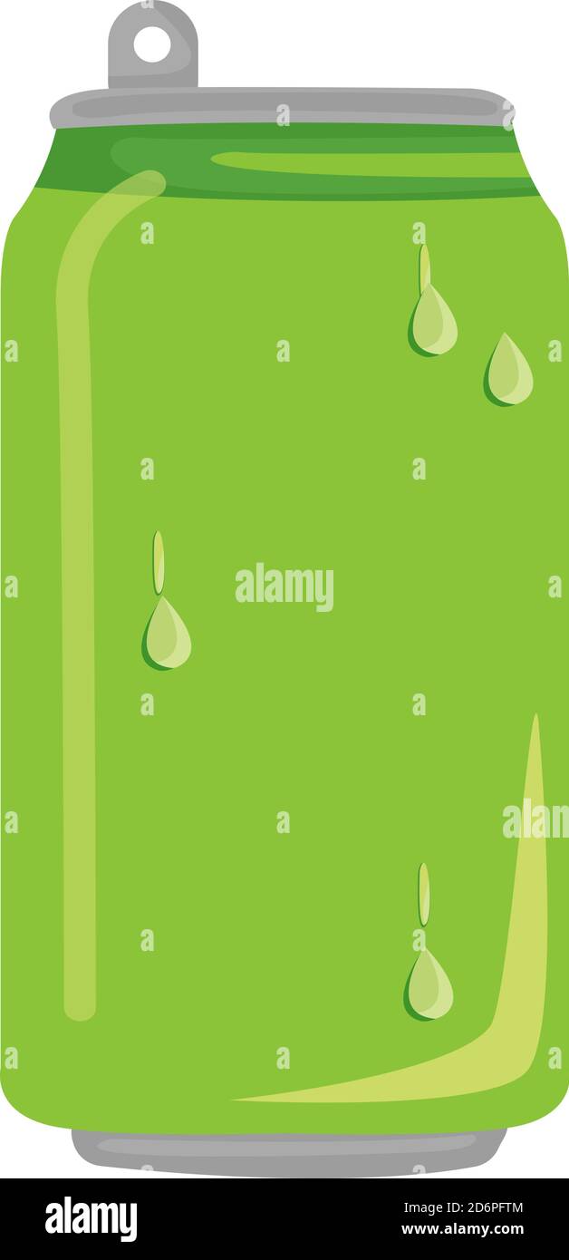 Green can, illustration, vector on white background Stock Vector Image ...