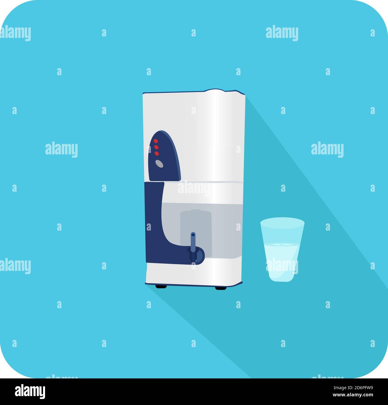 Water purifier, illustration, vector on white background Stock Vector ...