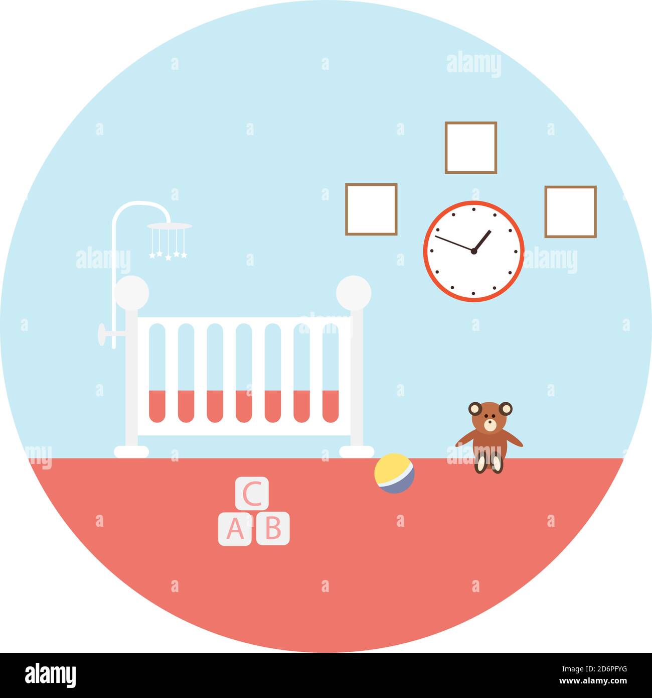 Baby bassinet ,illustration, vector on white background Stock Vector ...