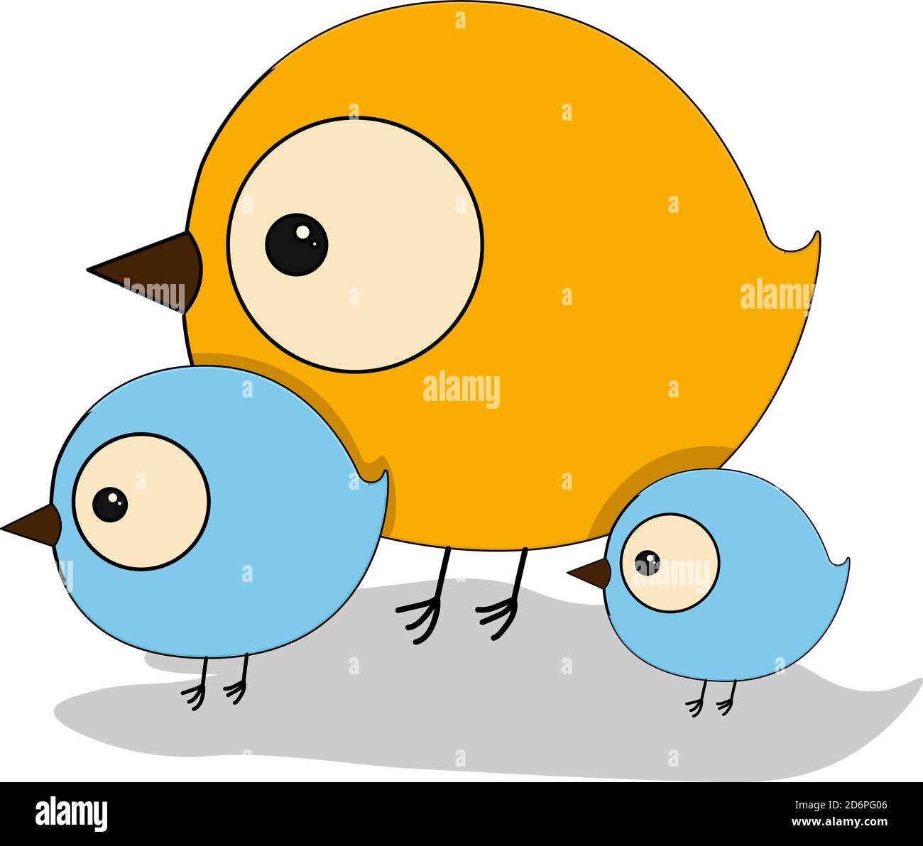 Small birds, illustration, vector on white background Stock Vector ...