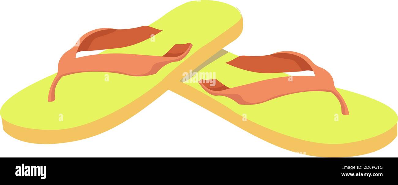 Summer slippers, illustration, vector on white background Stock Vector ...