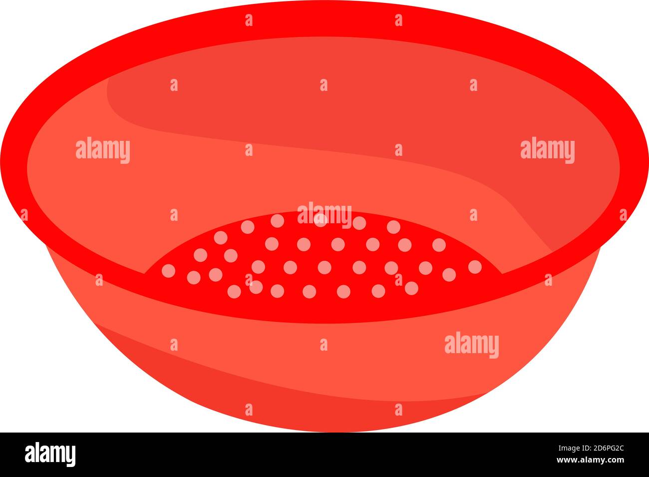 Red colander, illustration, vector on white background Stock Vector ...