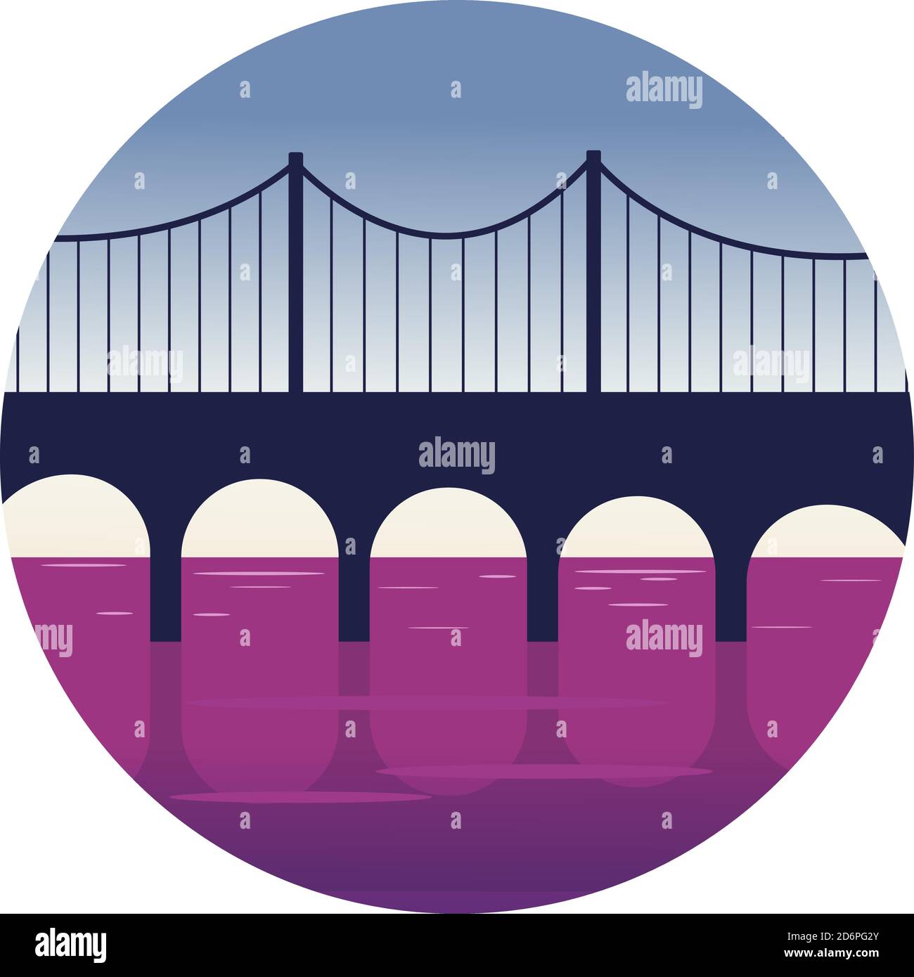 Big bridge ,illustration, vector on white background Stock Vector Image ...