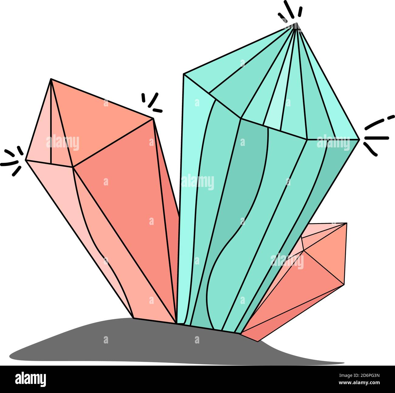 Gem stones, illustration, vector on white background Stock Vector Image ...