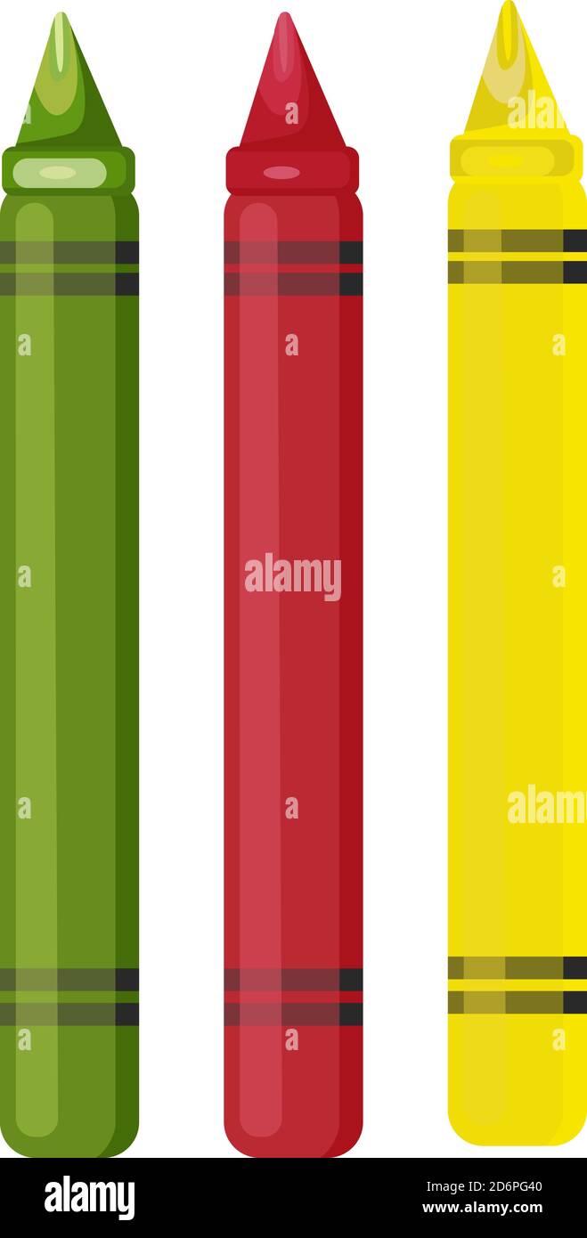 Colorful crayons, illustration, vector on white background Stock Vector ...