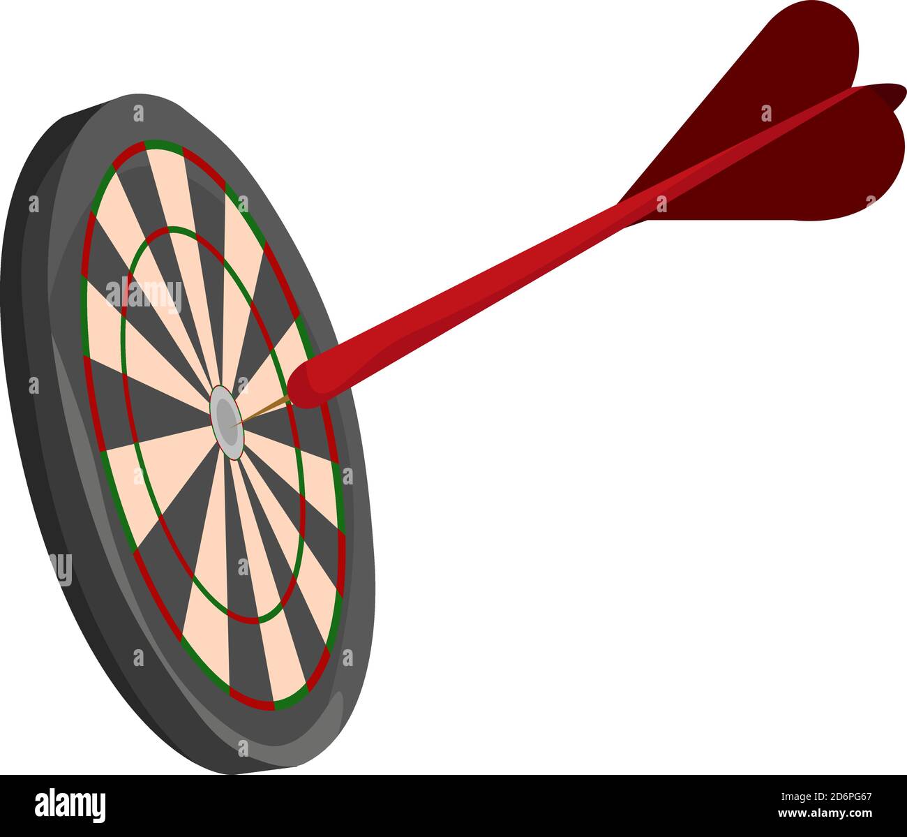 Dartoboard and dart, illustration, vector on white background Stock ...