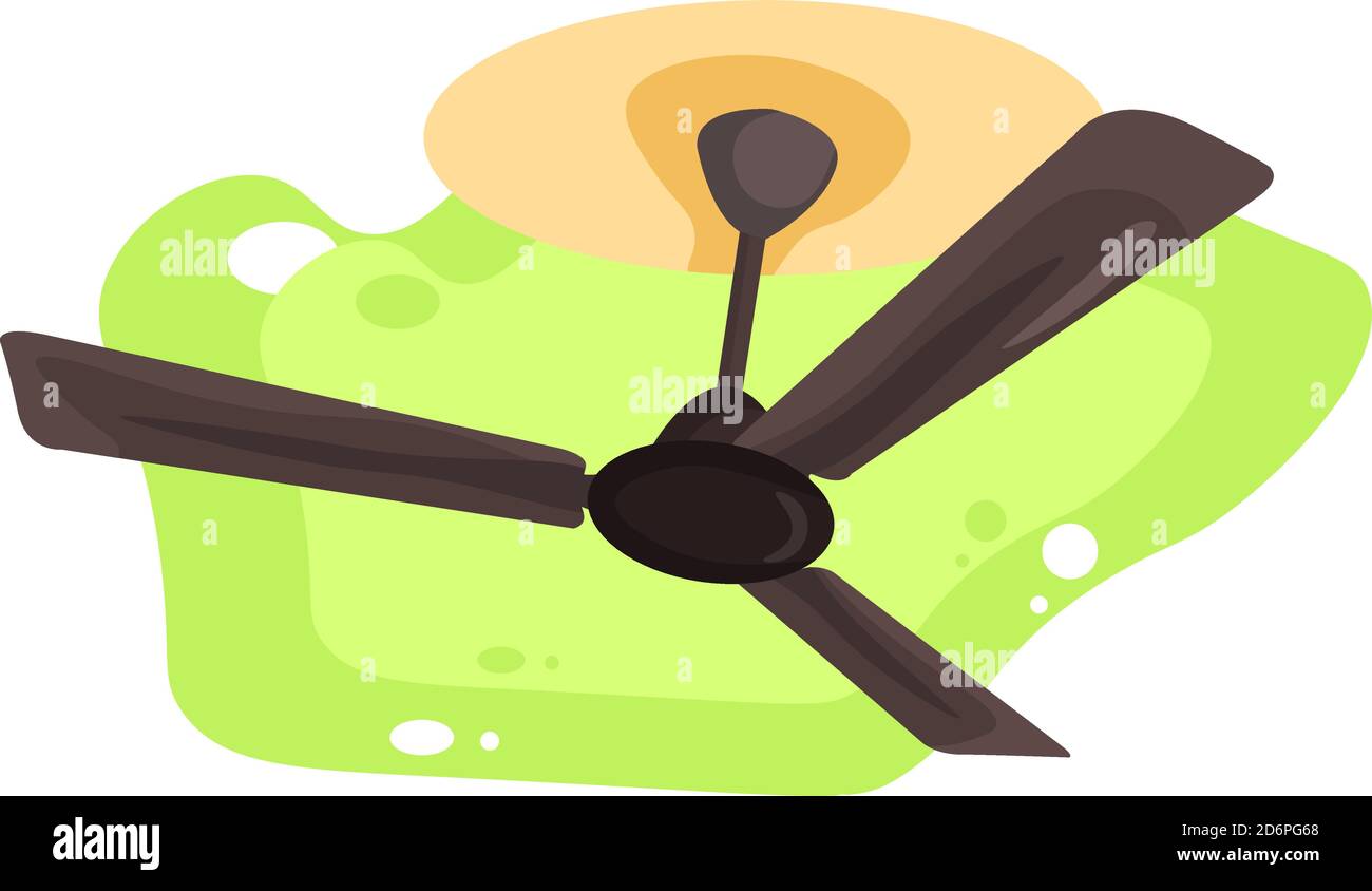 Ceilling fan, illustration, vector on white background Stock Vector ...