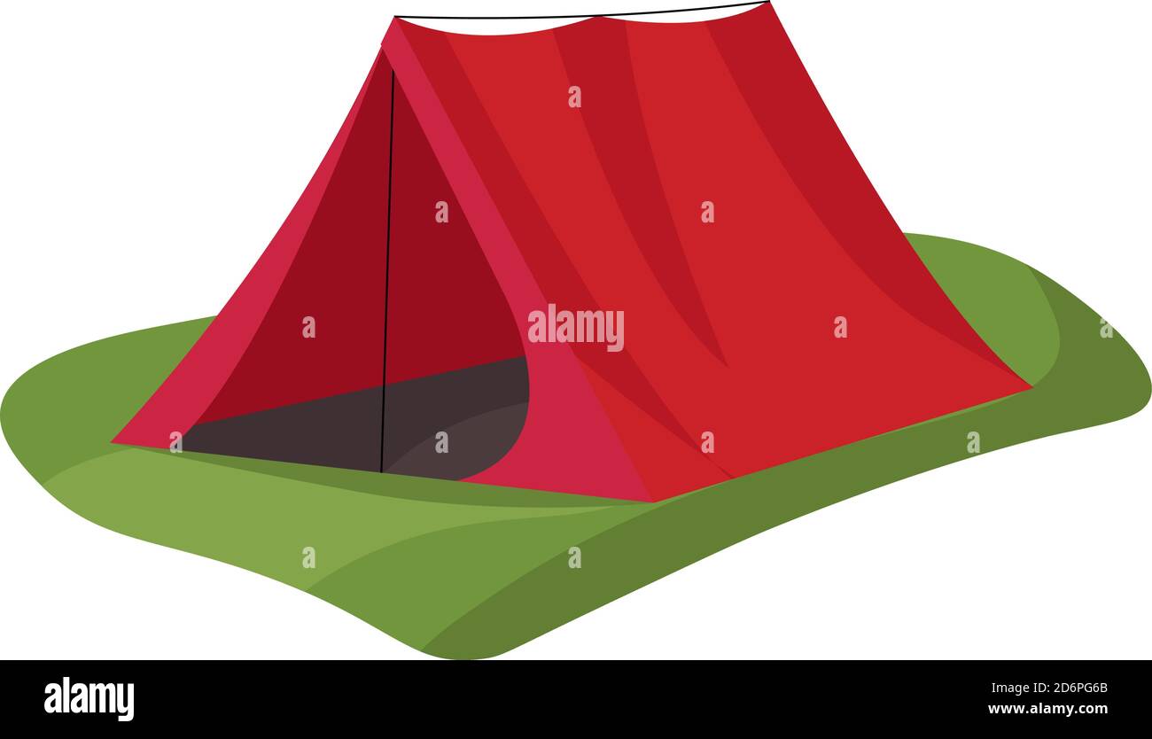 Red tent, illustration, vector on white background Stock Vector Image ...