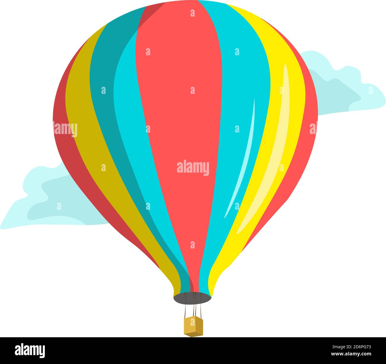 Hot air balloon, illustration, vector on white background Stock Vector ...