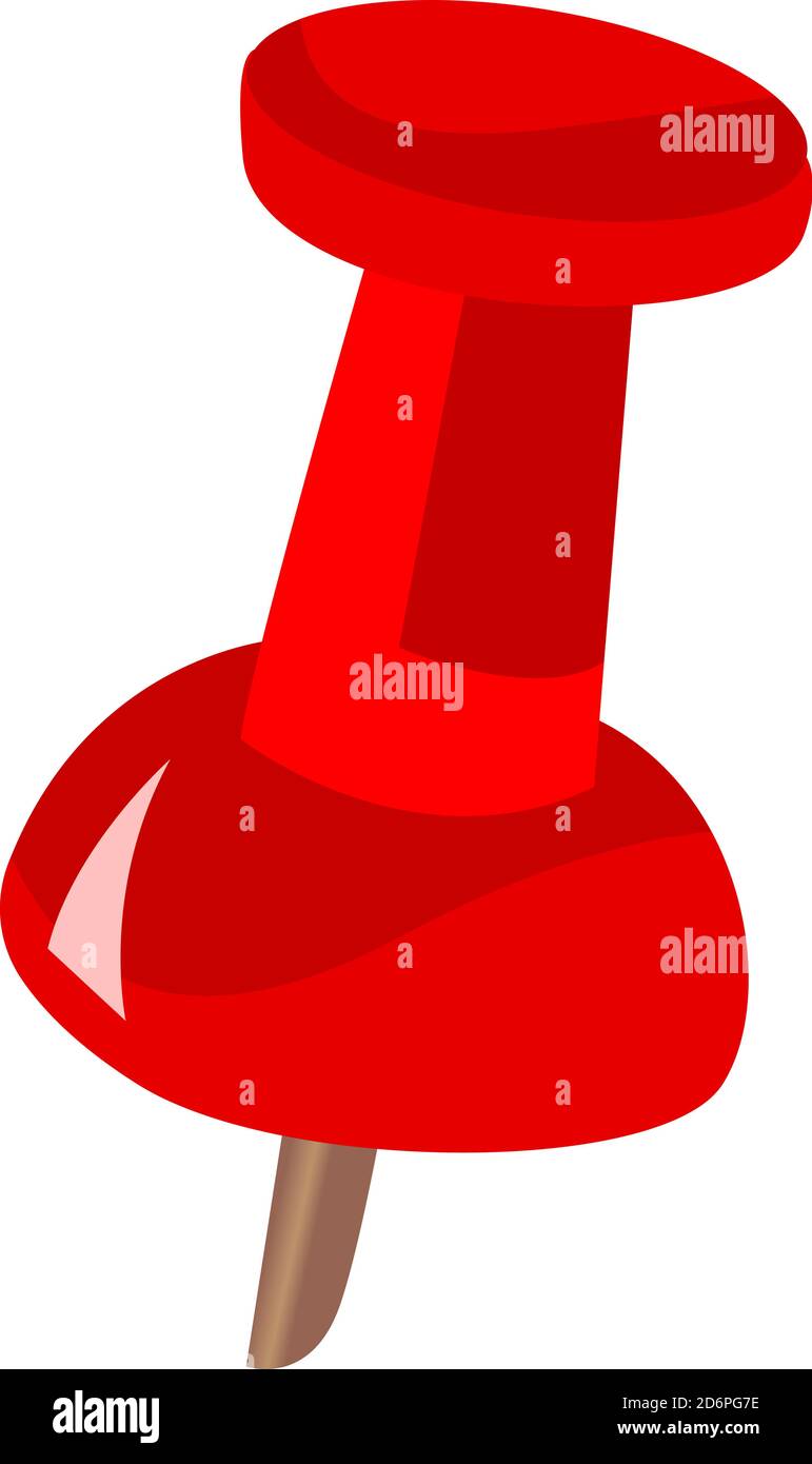 Red pin, illustration, vector on white background Stock Vector Image ...