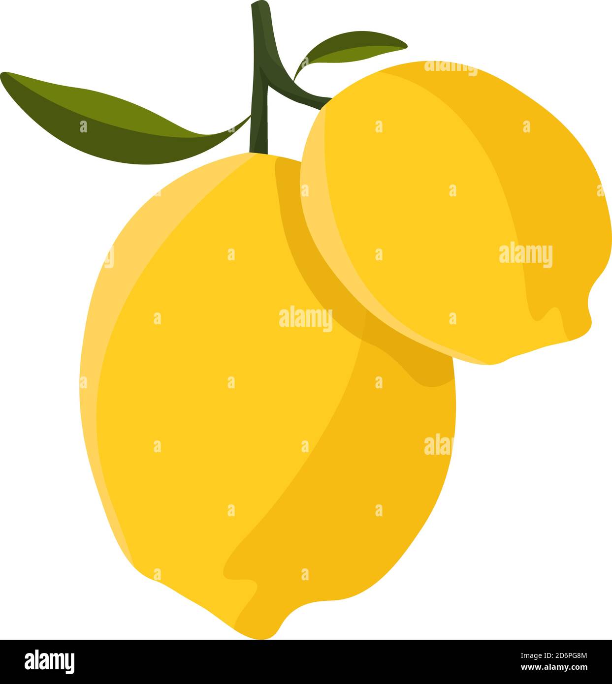 Sour lemon, illustration, vector on white background Stock Vector Image ...