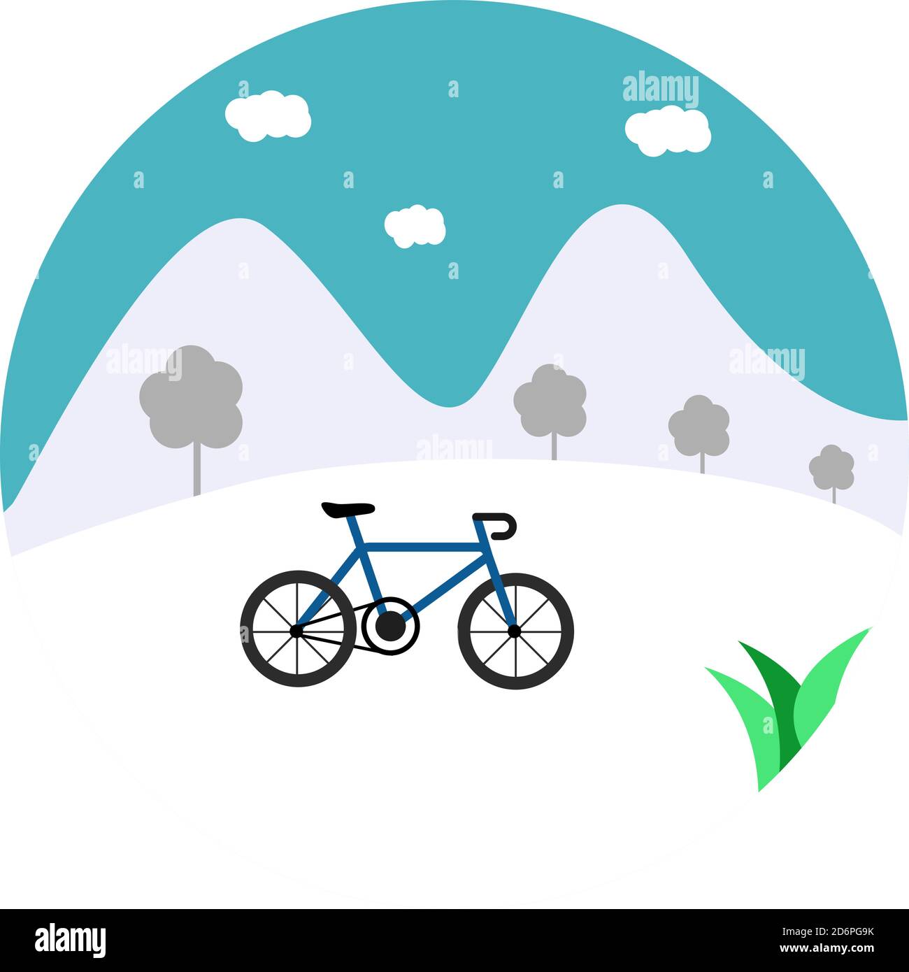 Blue bicycle ,illustration, vector on white background Stock Vector ...