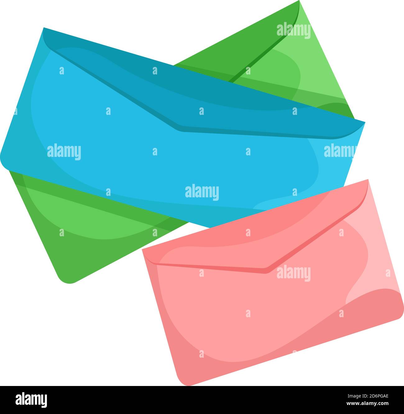 Three envelopes, illustration, vector on white background Stock Vector ...