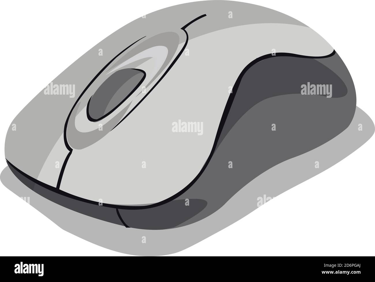 Grey computer mouse, illustration, vector on white background Stock ...