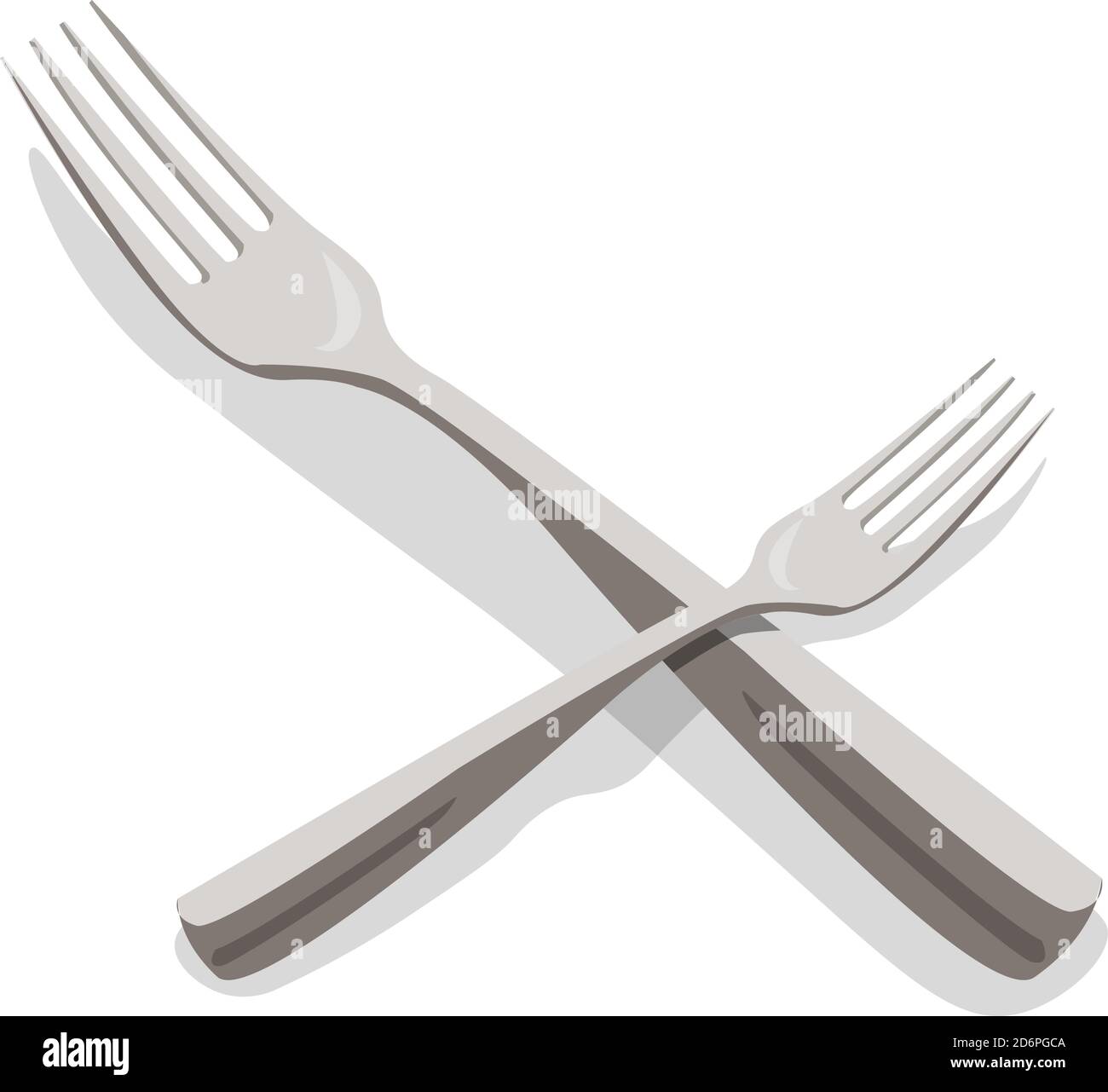Two forks, illustration, vector on white background Stock Vector Image ...
