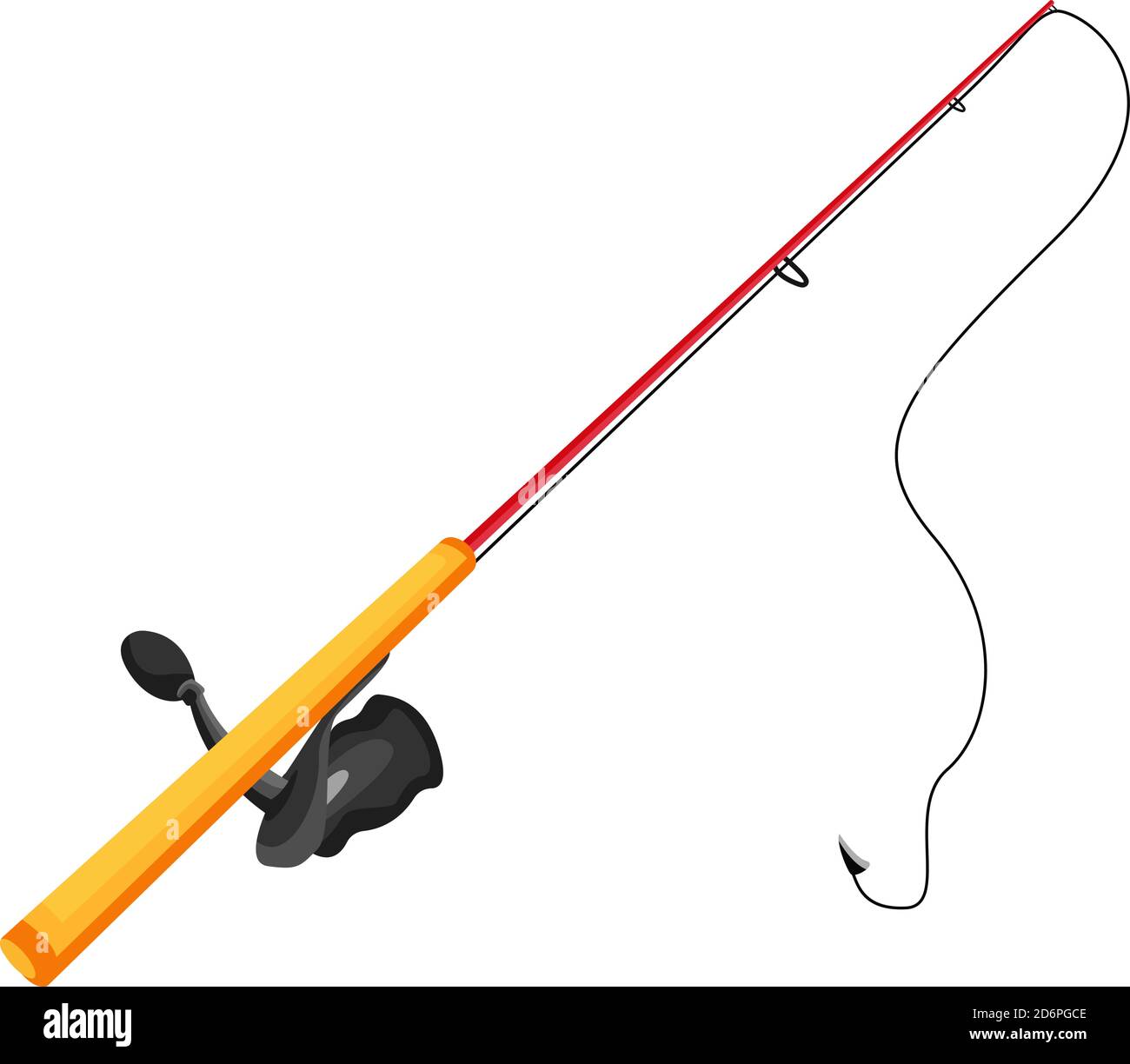 Fishing stick, illustration, vector on white background Stock Vector ...