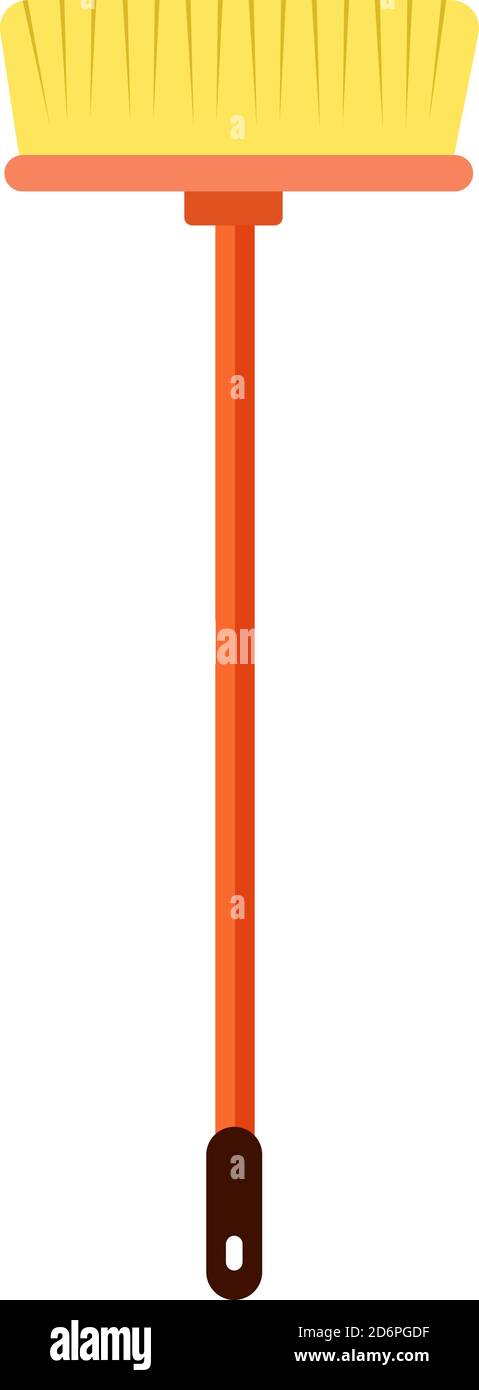 Orange broom ,illustration, vector on white background Stock Vector ...