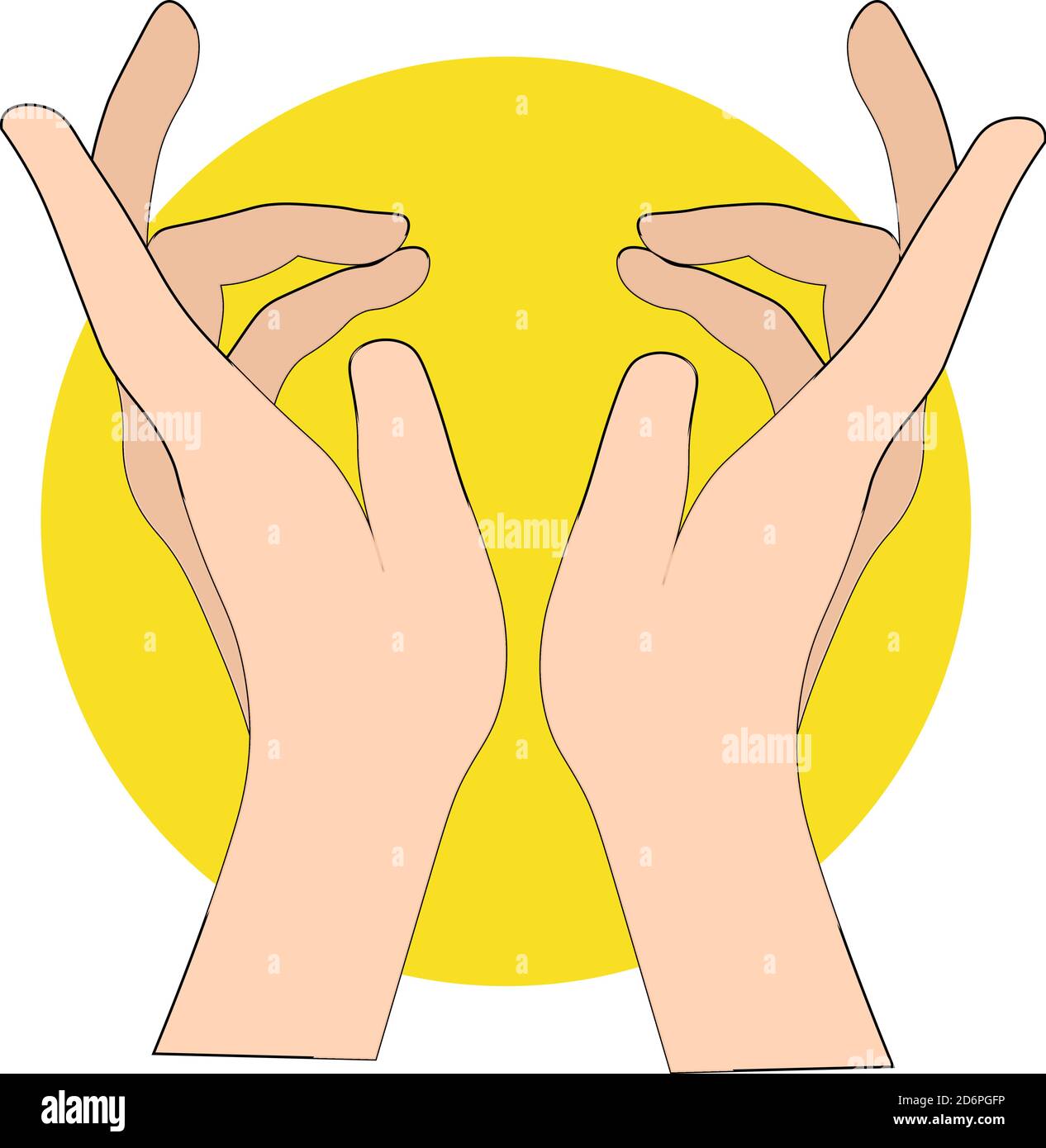Two hands, illustration, vector on white background Stock Vector Image ...