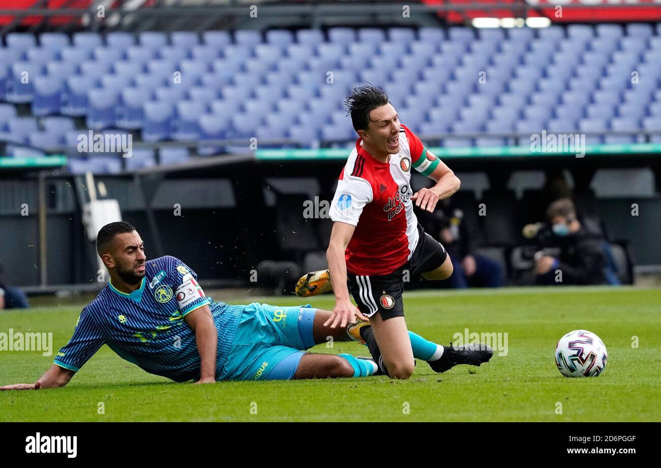 Steven Berghuis (Feyenoord) duels with Deroy Duarte of Sparta during ...