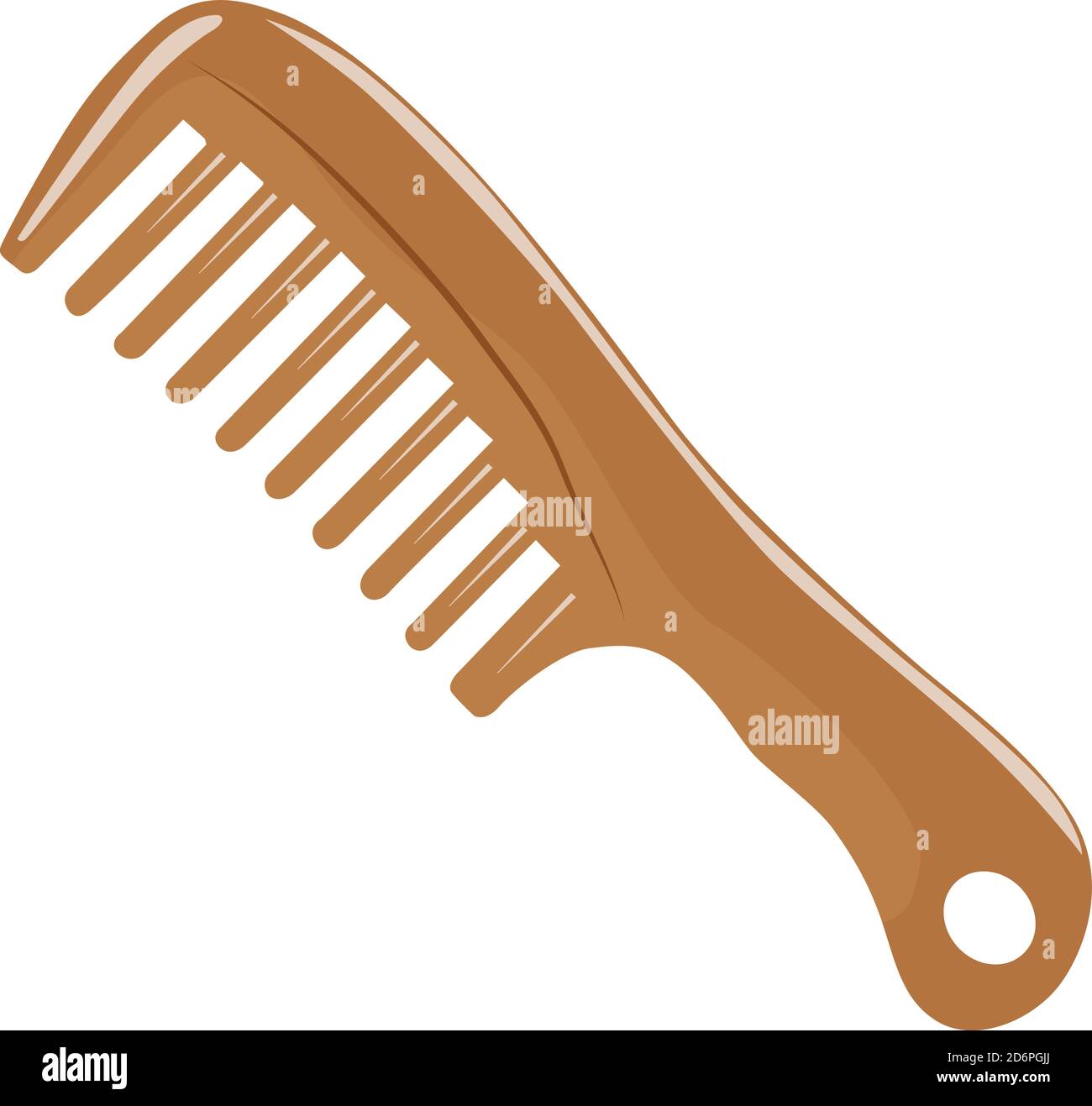 Wooden comb,illustration, vector on white background Stock Vector Image ...