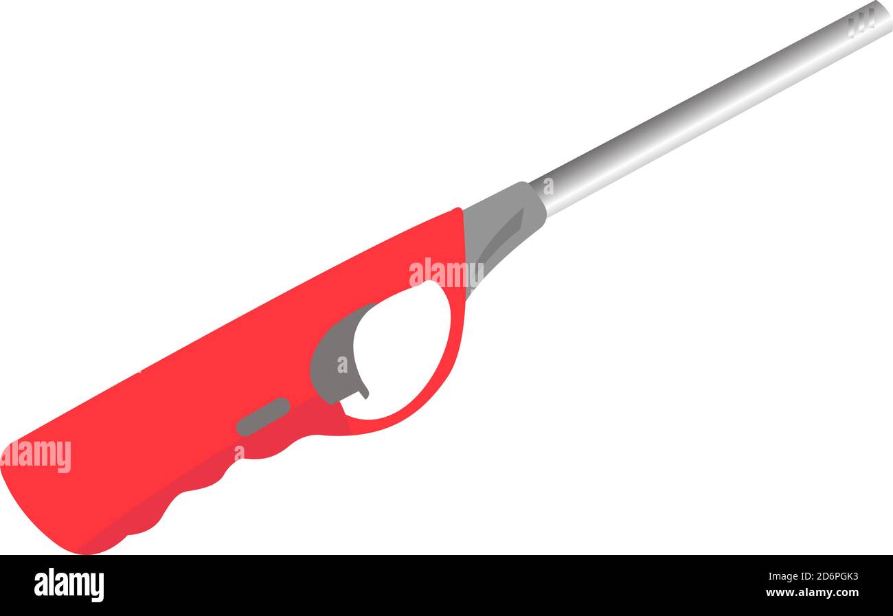 Red lighter, illustration, vector on white background Stock Vector ...