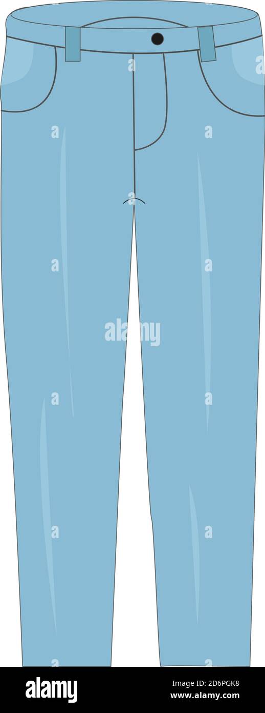 Blue jeans, illustration, vector on white background Stock Vector Image ...