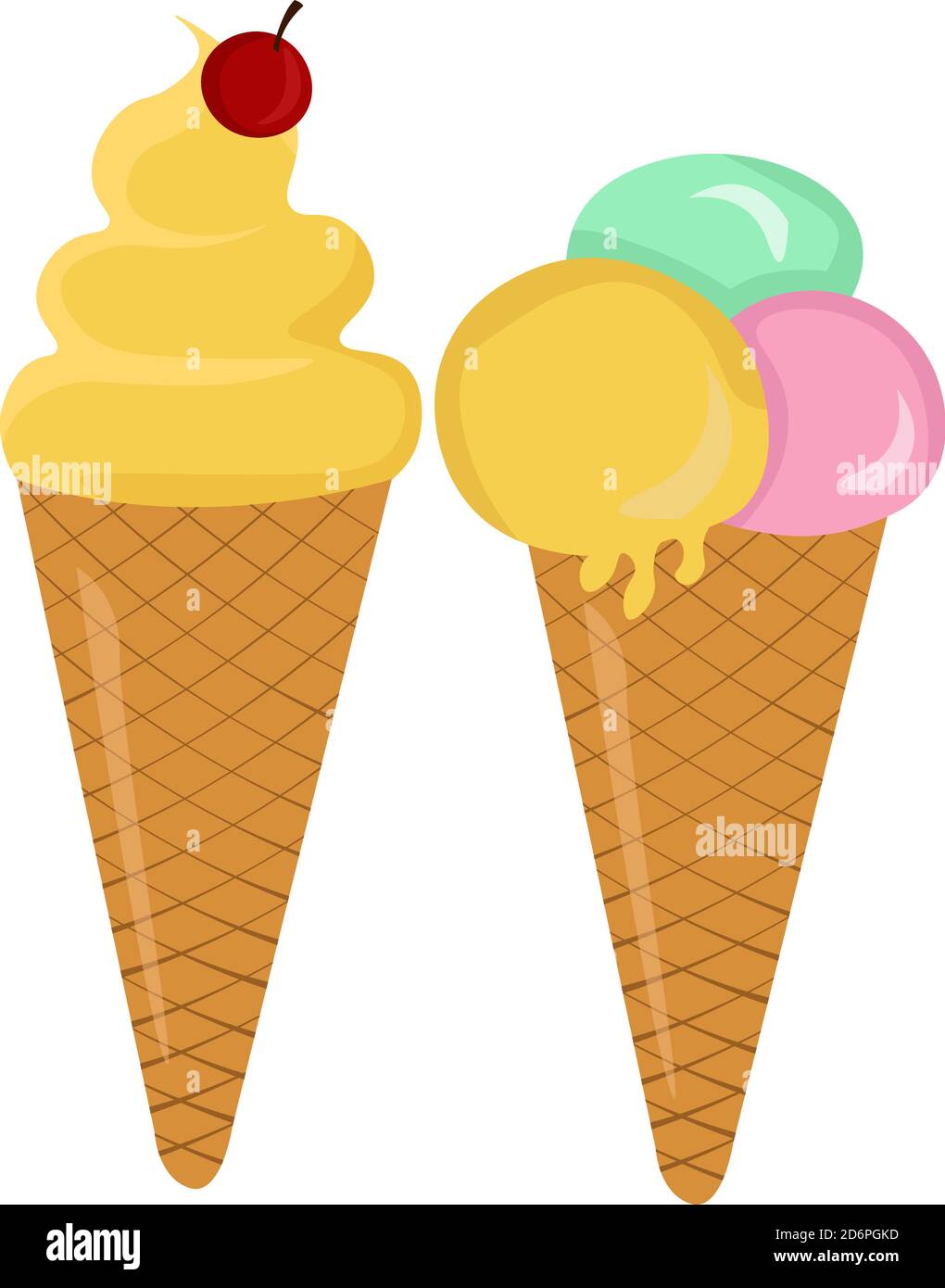 Outline ice cream cones Stock Vector Images - Alamy