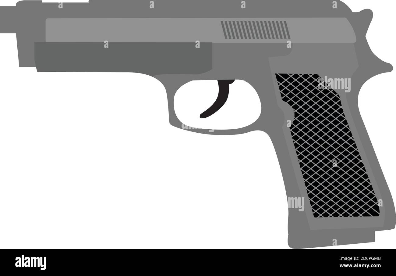 Grey gun ,illustration, vector on white background Stock Vector Image ...