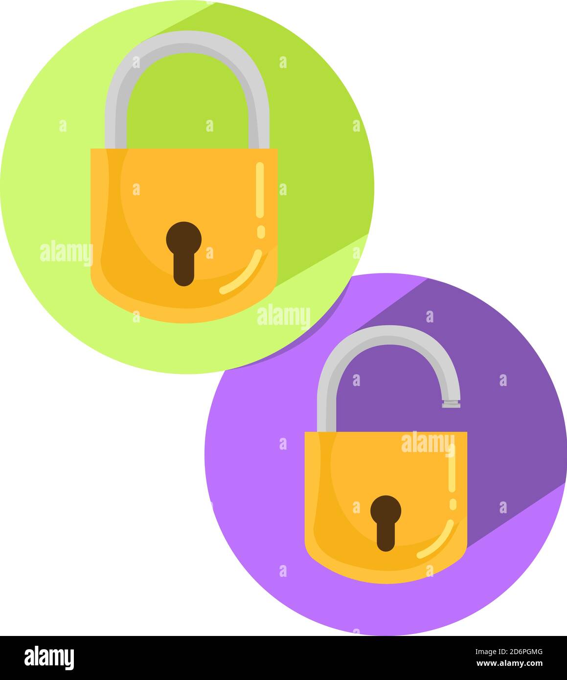 Two locks, illustration, vector on white background Stock Vector Image ...